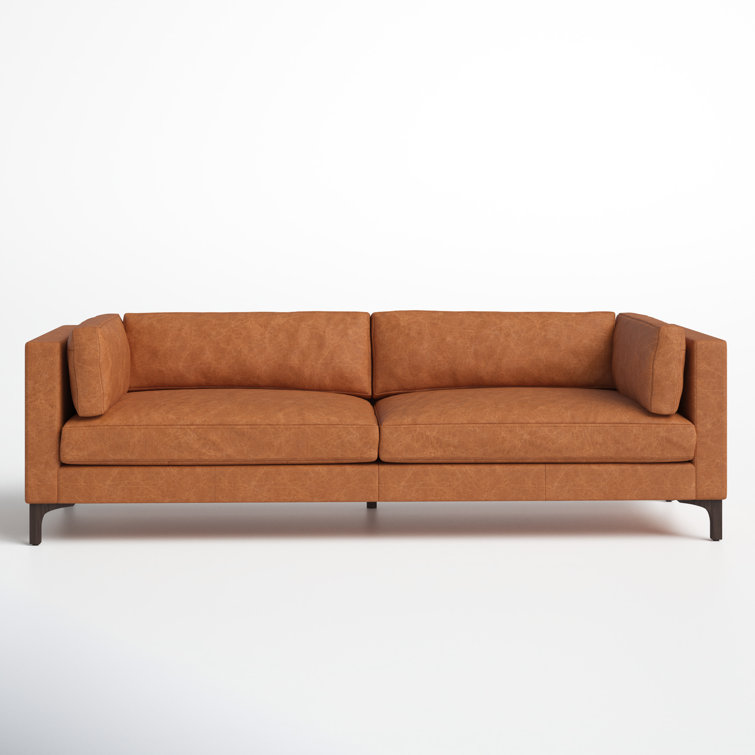 Joss & Main Gabrielle 93'' Full-Grain Genuine Italian Leather Sofa & Reviews | Wayfair